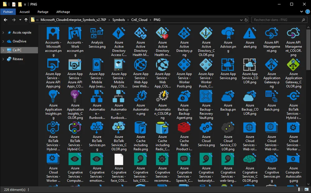 Azure Cloud : Icônes et génération de schémas Visio